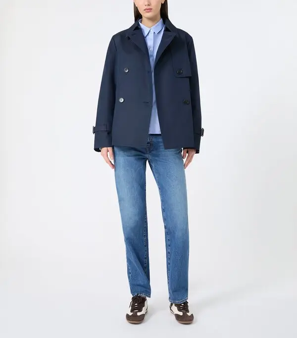 Max Mara Water-repellent Gabardine Cropped Trench Jacket