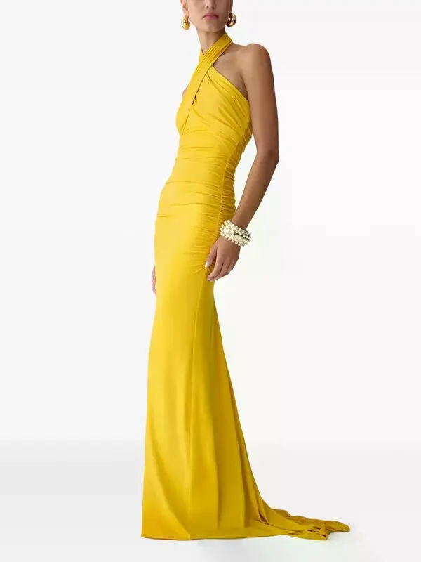 Carolina Herrera Criss-cross Halterneck Gown