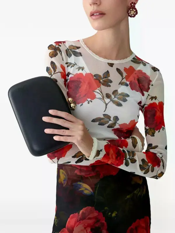 Carolina Herrera Rose-print Chiffon Midi Skirt
