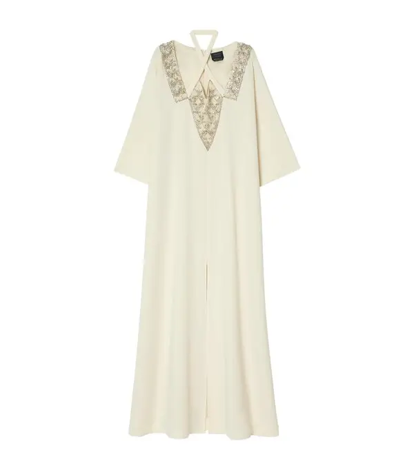 Marina Rinaldi Embellished Halterneck Maxi Dress - Yellow