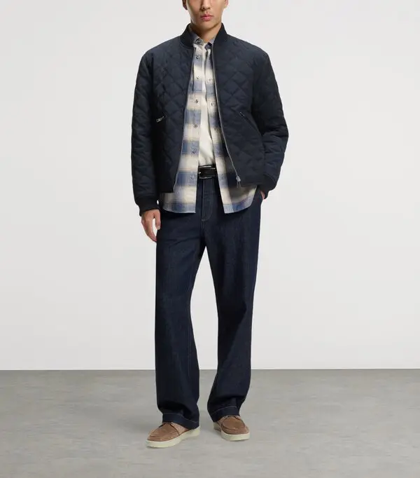 BOSS Water-repellent Quilted Zip-up Jacket