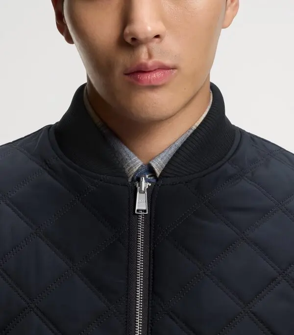 BOSS Water-repellent Quilted Zip-up Jacket
