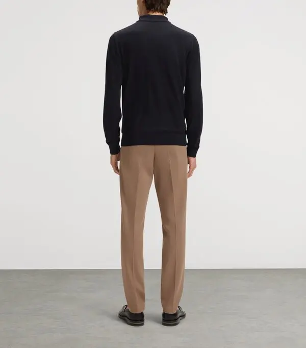 BOSS Wool-silk-cashmere Polo Sweater
