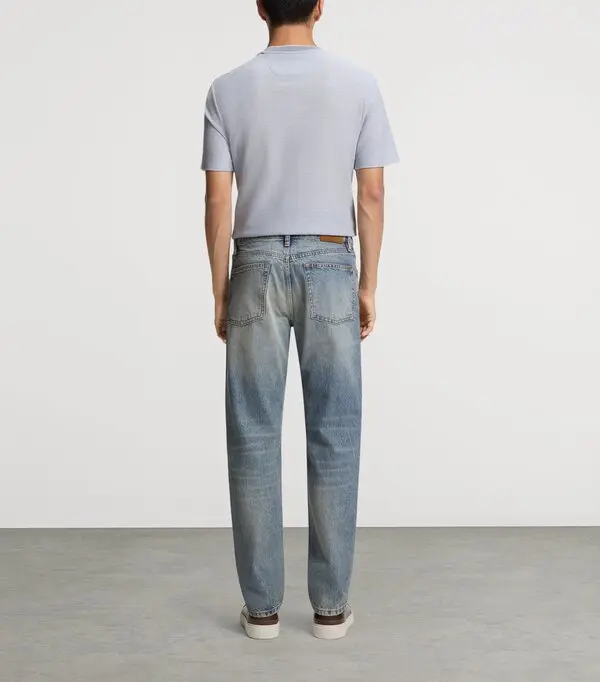 BOSS Stonewashed Straight Leg Jeans