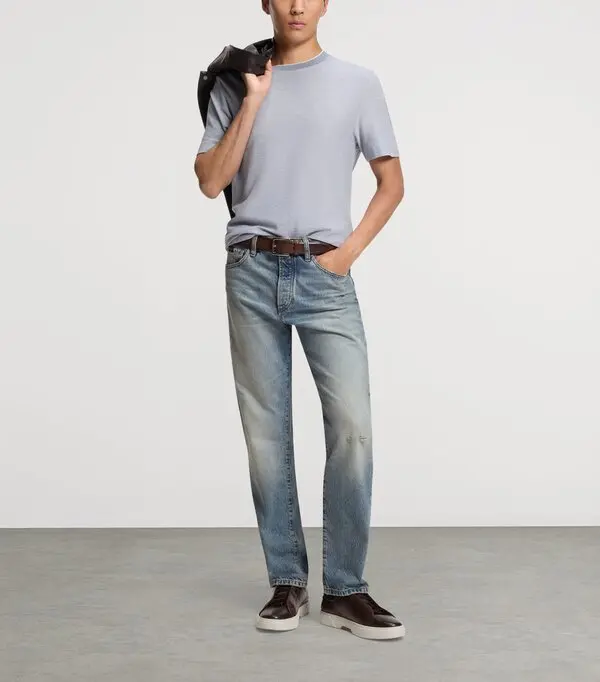 BOSS Stonewashed Straight Leg Jeans
