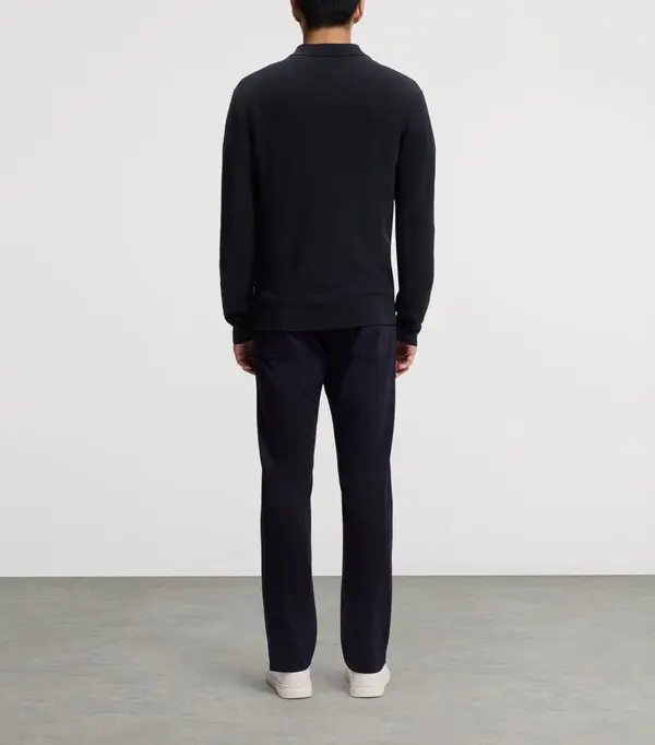BOSS Virgin Wool Zip-up Polo Sweater