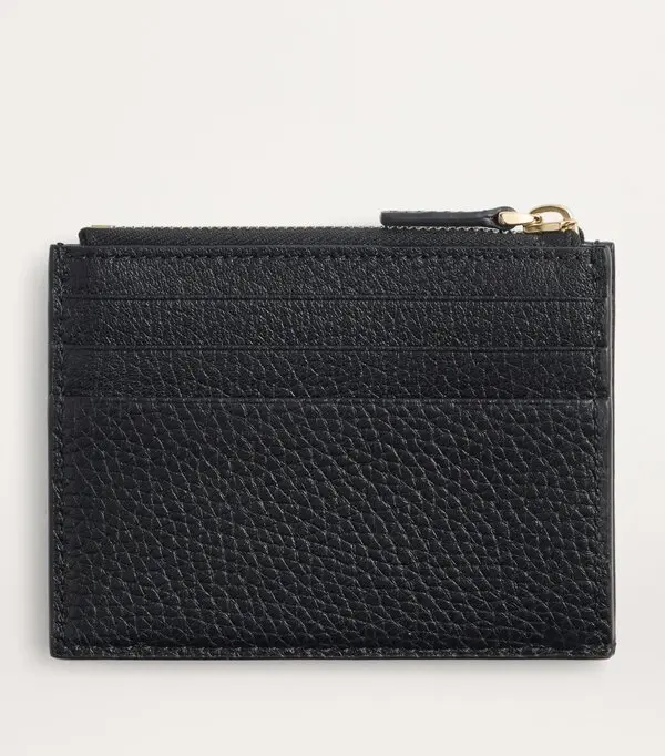 Valentino Garavani Leather Rockstud Coin And Card Holder - Black