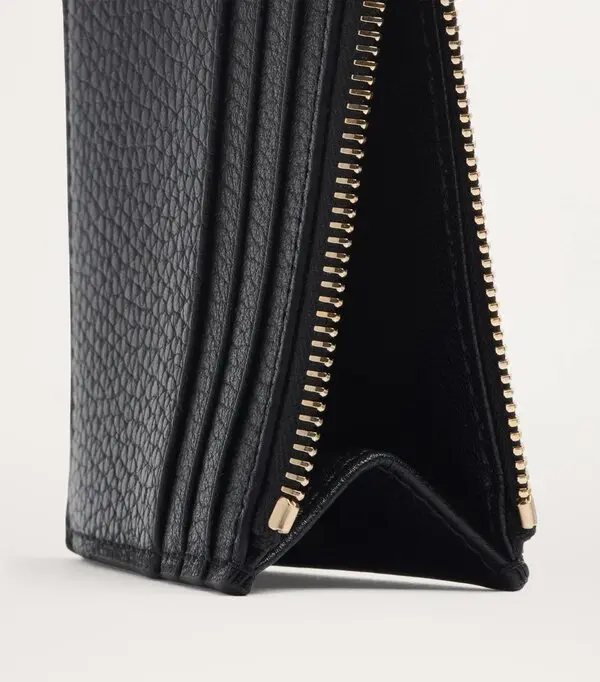 Valentino Garavani Leather Rockstud Coin And Card Holder - Black