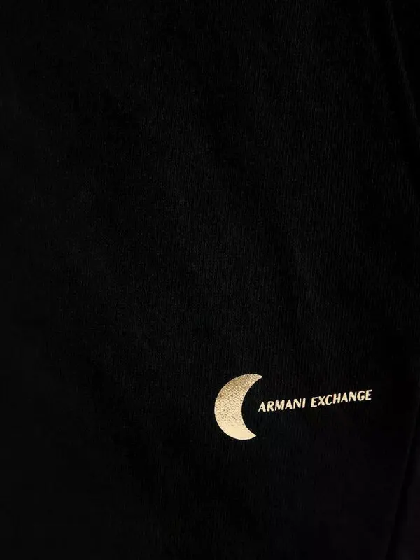 Armani Exchange Logo Drawstring Waist Track Pants - Black