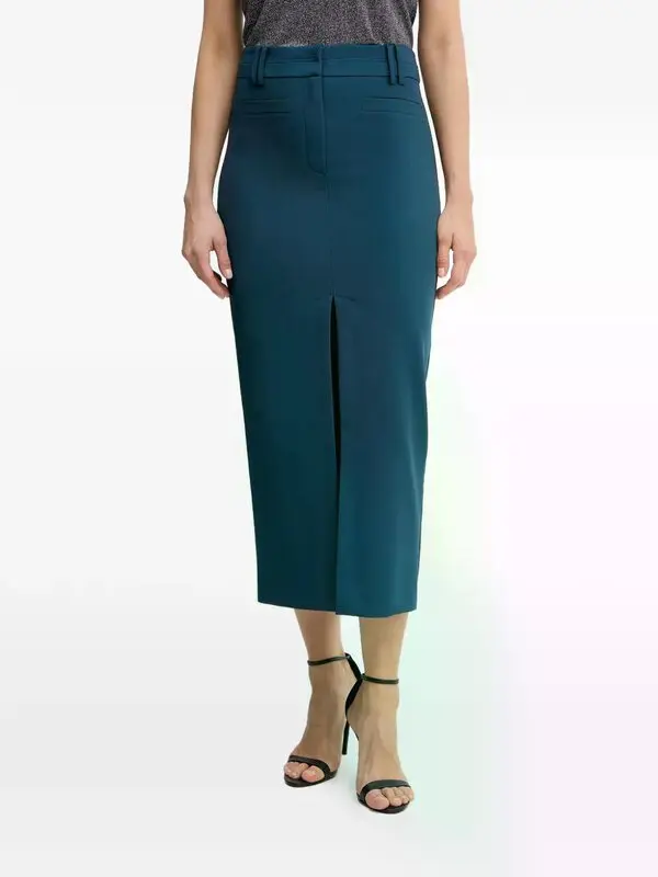 Patrizia Pepe Slit Midi Skirt - Blue
