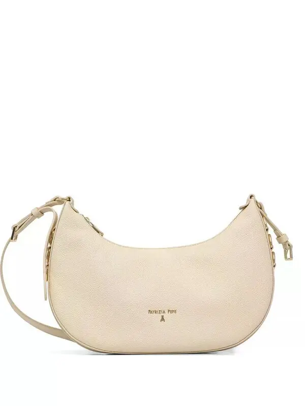 Patrizia Pepe Zip Logo Shoulder Bag - Neutrals