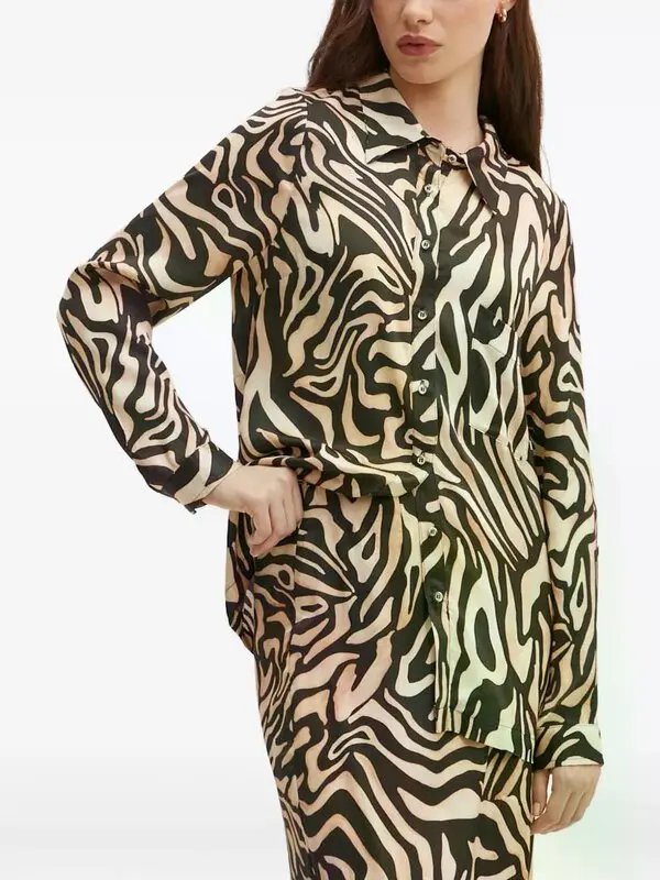 LA PETITE FRANÇAISE Chocolat Animal-print Button Shirt - Neutrals