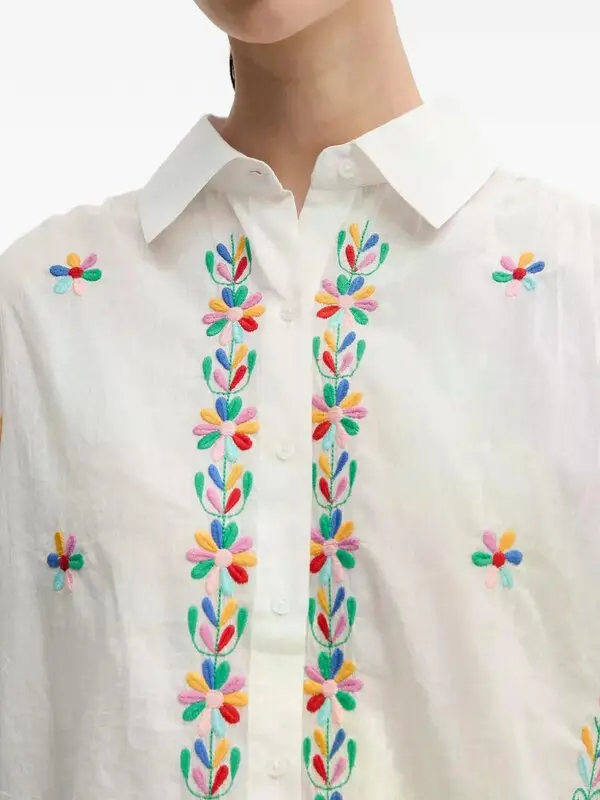 LA PETITE FRANÇAISE Embroidered Cotton Shirt