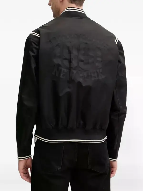 Armani Exchange Zip-up Bomber Jacket With Striped Trim