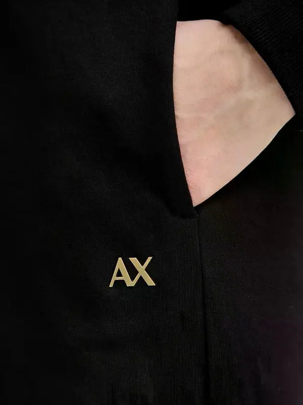 Armani Exchange Ribbed Waist Track Pants With Logo Detail