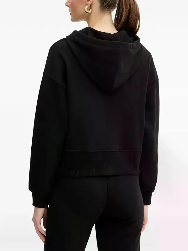 Armani Exchange Zip Through Hoodie With Logo Detail - Black