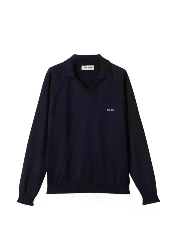 Miu Miu Wool Polo Sweater - Blue