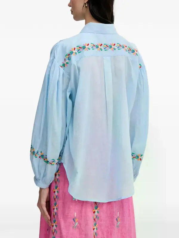 LA PETITE FRANÇAISE Embroidered Button-up Shirt