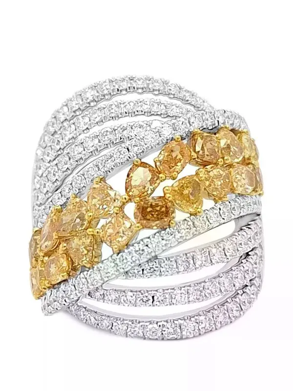 HYT JEWELRY 18kt White Gold Diamond Cocktail Ring - Silver