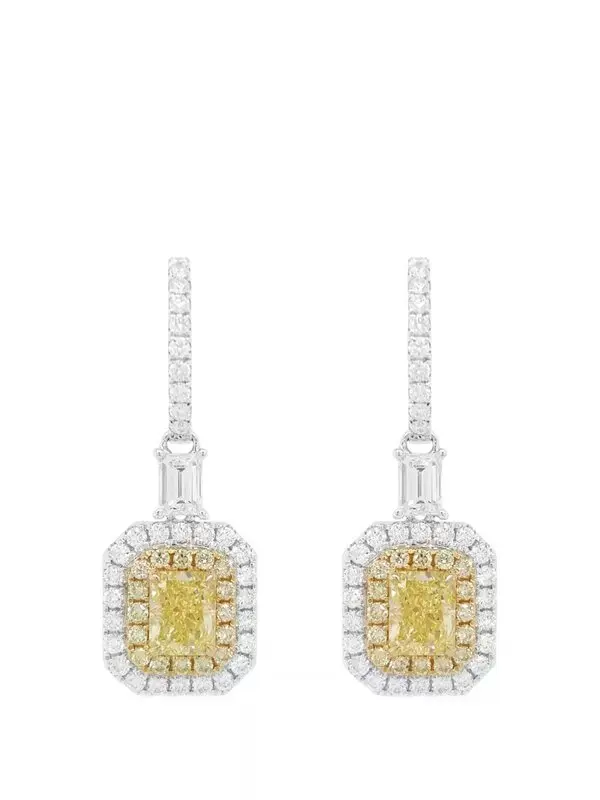 HYT JEWELRY Diamond Drop Earrings In 18kt White Gold - Silver