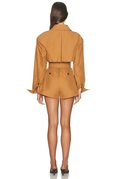 HELSA The Short Trench Jumpsuit - Cedar