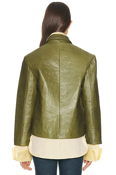 HELSA Puffy Leather Jacket - Avocado