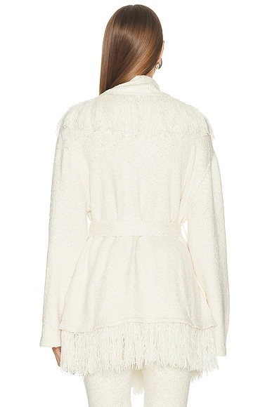 SEROYA Winslet Cardigan With Fringed Trim