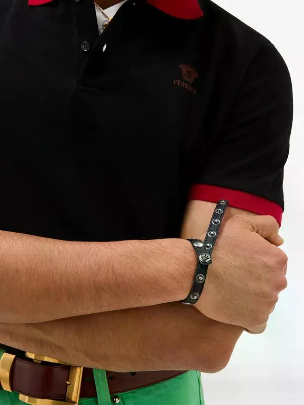 Versace The Spike Leather Bracelet