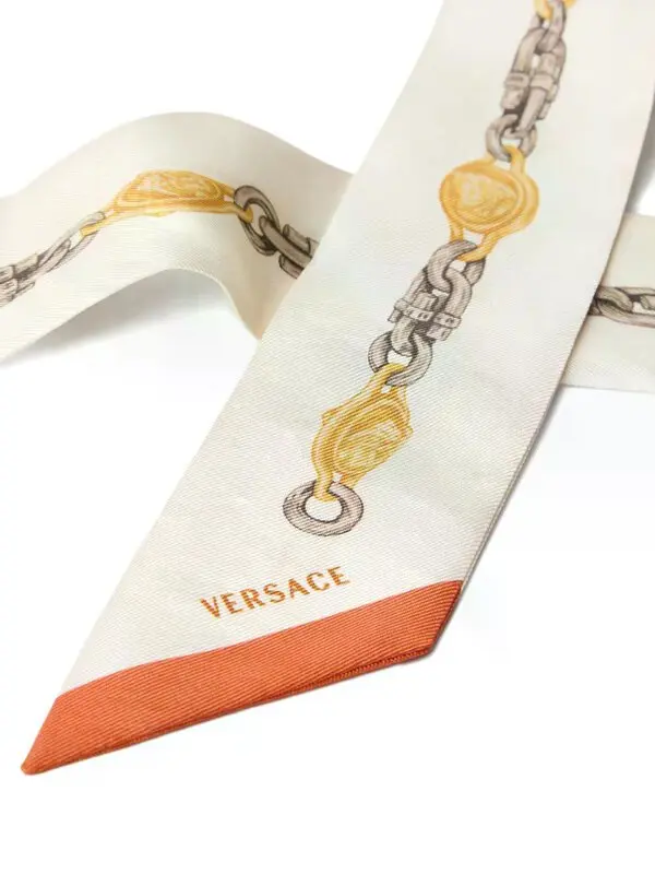 Versace Printed Silk Twill Ribbon - Neutrals