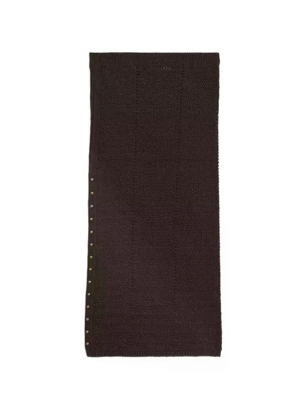 A PAPER KID Knitted Studded Midi Skirt - Brown
