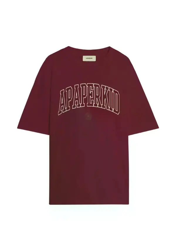 A PAPER KID Jersey Round-neck T-shirt - Red