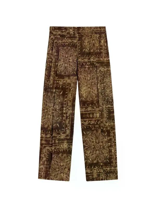 A PAPER KID Paisley Trousers - Brown