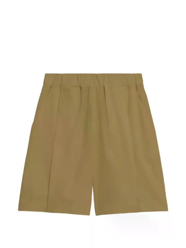 A PAPER KID Elasticated Wool Bermuda Shorts - Neutrals