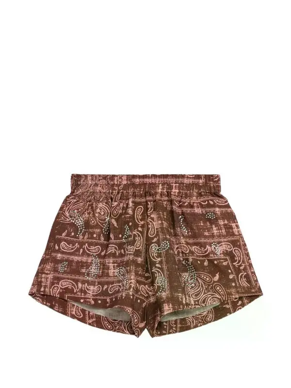 A PAPER KID Paisley Patterned Shorts - Brown