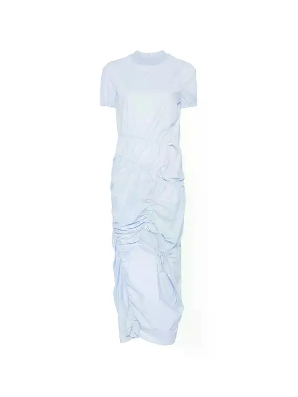 Moschino Gathered Midi Dress With Drawstring Detail