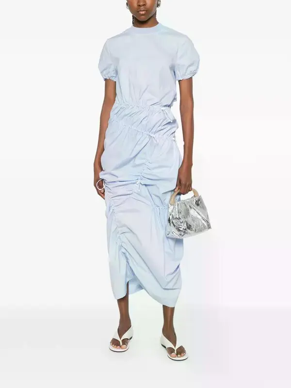 Moschino Gathered Midi Dress With Drawstring Detail