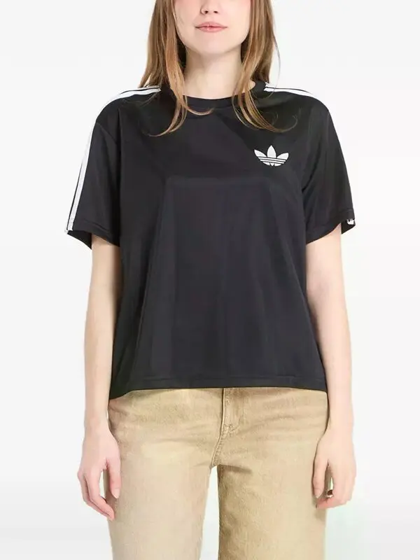 Adidas Firebird T-shirt With Signature Three-stripe Detail - Black