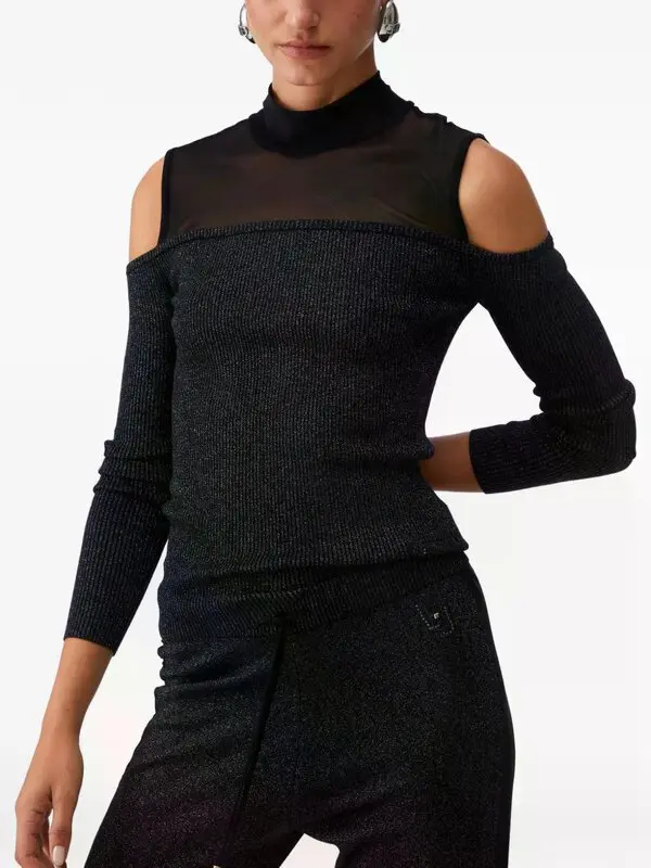 Liu Jo Ribbed Knit Cold-shoulder T-shirt