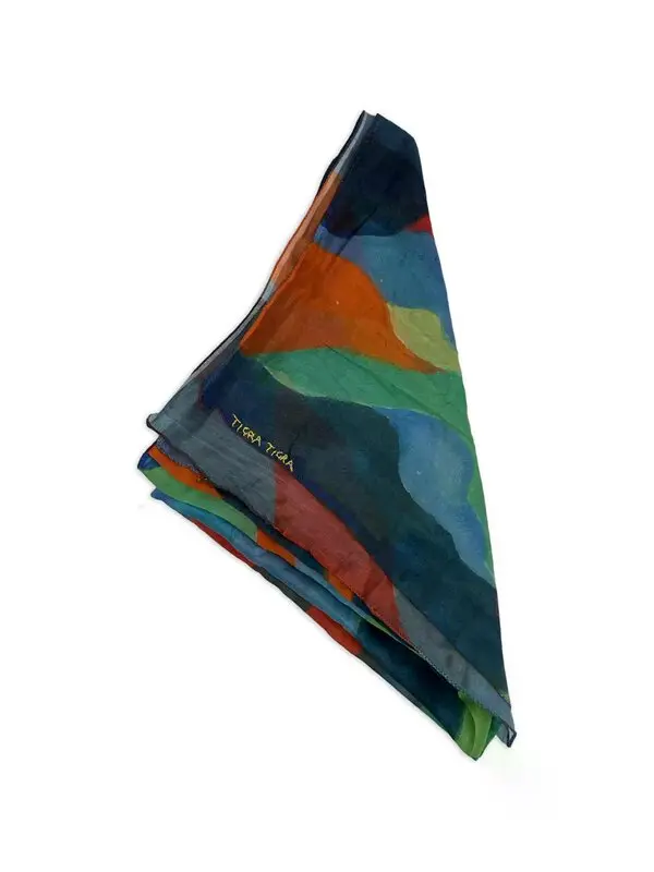 Tigra Tigra Multicolour Graphic Scarf - Blue