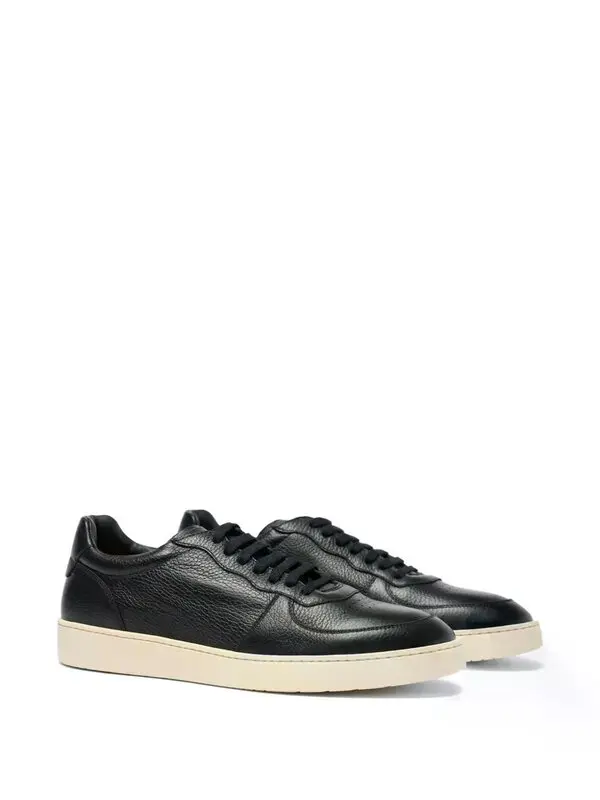 SCAROSSO Agostino Lace-up Calf Leather Sneakers - Black