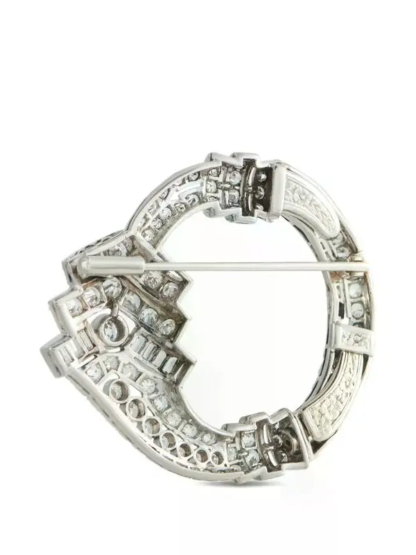 LB EXCLUSIVE Platinum Diamond Circle Brooch