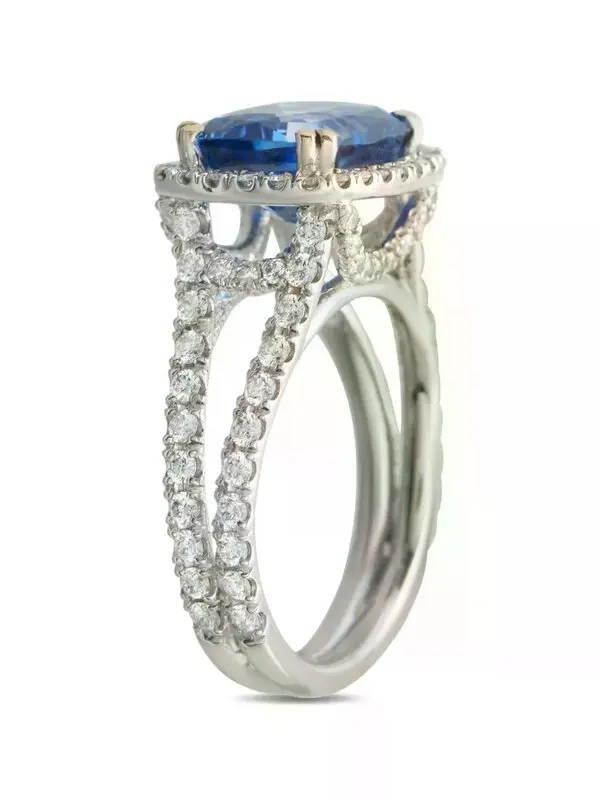 LB EXCLUSIVE 18k White Gold Diamond And Sapphire Ring