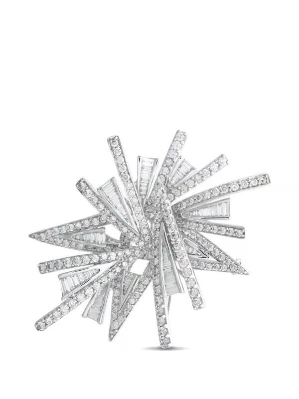 LB EXCLUSIVE Diamond Geometric Brooch - Silver