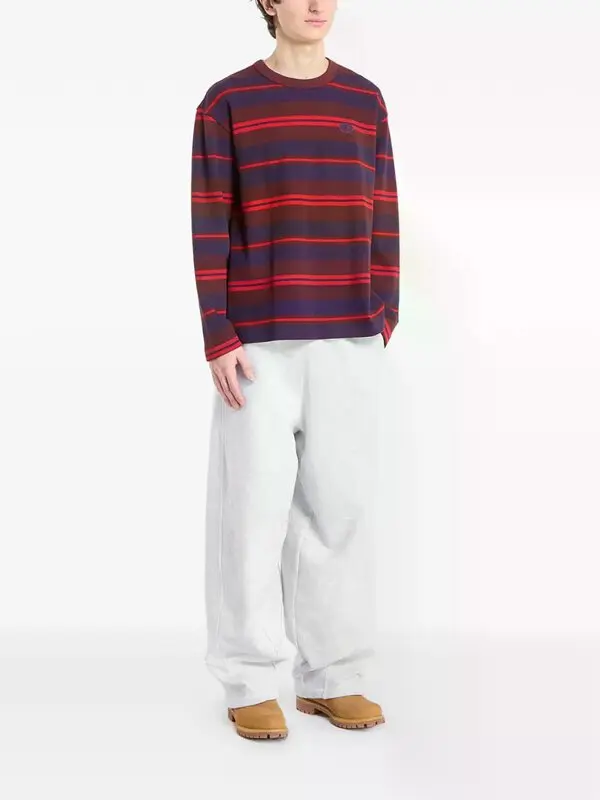 Adidas Long-sleeve Stripe Waffle Sweatshirt