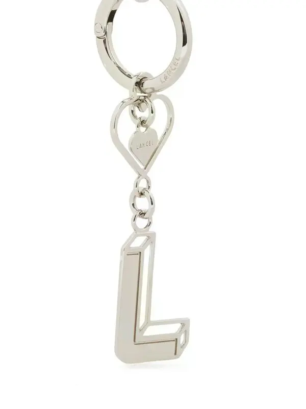 LANCEL Letter-detail Keyring - Silver
