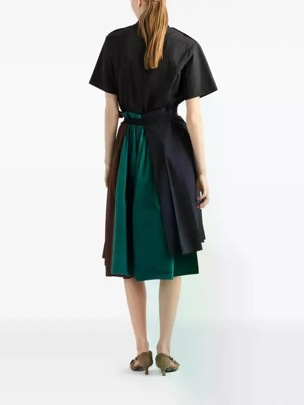 Prada Asymmetrical Pleated Wrap Skirt