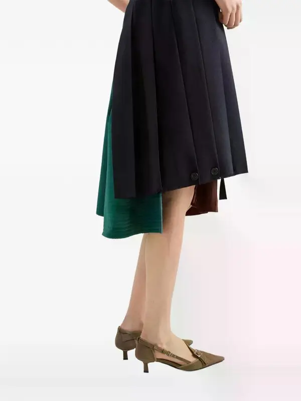 Prada Asymmetrical Pleated Wrap Skirt