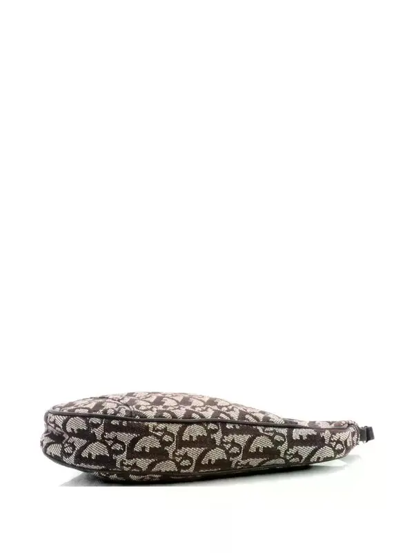 Dior Vintage Saddle Bag Diorissimo Canvas Mini Clutch Bag - Black
