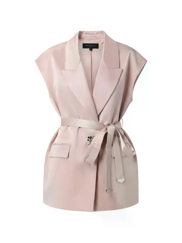 Pinko Belted Satin Gilet - Pink