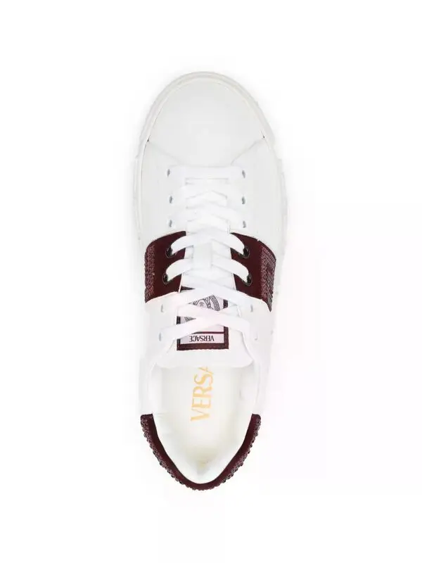 Versace Leather Sneakers With Embellishment